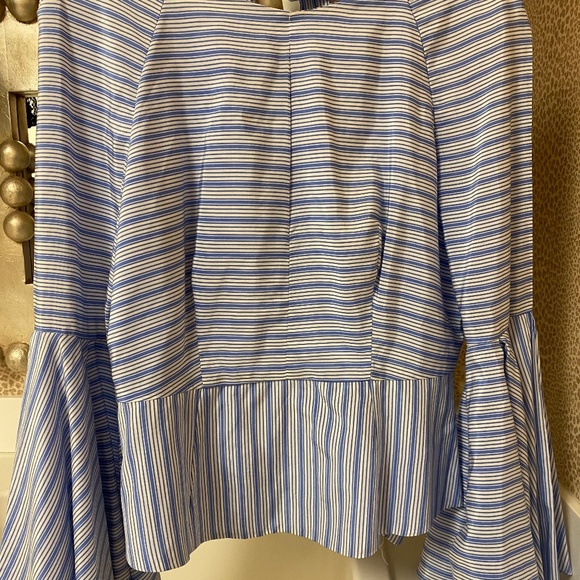 Milly of New York | Tops | Milly Blue Striped Elegant Blouse | Poshmark